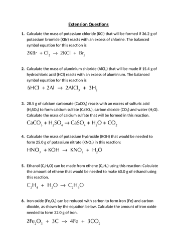 AQA GCSE Quantitative Chemistry | Teaching Resources