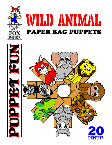 Wild Animal Paper Bag Puppets | Teaching Resources