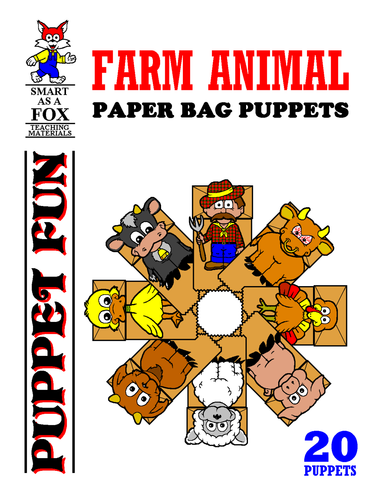 Farm Animal Paper Bag Puppets | Teaching Resources