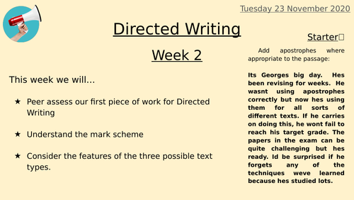 Directed Writing (Cambridge IGCSE English First Language) | Teaching ... Directed Writing (Cambridge IGCSE English First Language) | Teaching ...