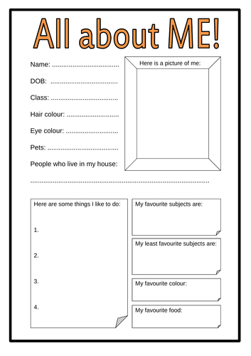 LEARN MORE ABOUT ME - BEGINNING OF YEAR WORKSHEETS | Teaching Resources