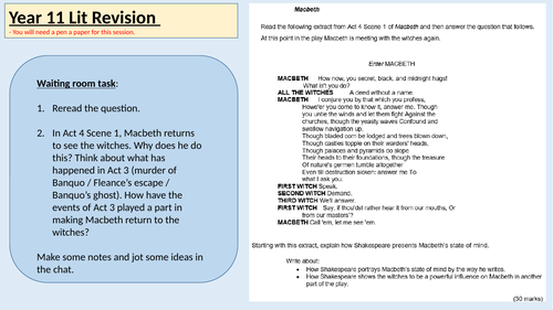 Macbeth Act 4 Scene 1 Revision Powerpoint | Teaching Resources