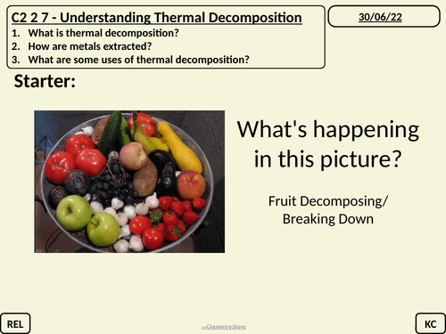 KS3 Chemistry AQA C2 2 7 Understanding Thermal Decomposition Lesson ...