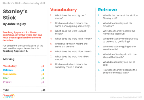 Reading Skills - Stanley's Stick | Teaching Resources