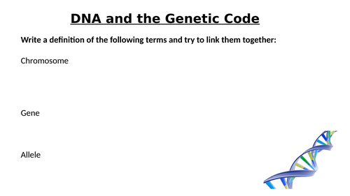 A-Level AQA Biology - Genes and Chromosomes Part 1 | Teaching Resources
