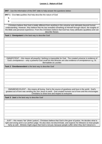 The Nature of God - AQA - Religious Studies GCSE | Teaching Resources