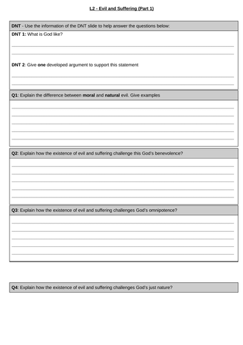 Evil and Suffering (part 1) - AQA - Religious Studies GCSE | Teaching ...