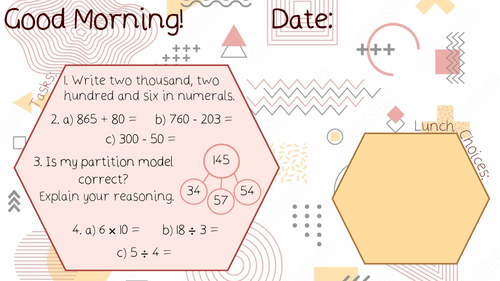 Year 4 Autumn 1 Maths Morning Slides | Teaching Resources