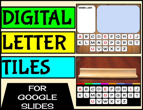 Digital Letter Tiles For Google Slides | Kindergarten Distance Learning ...