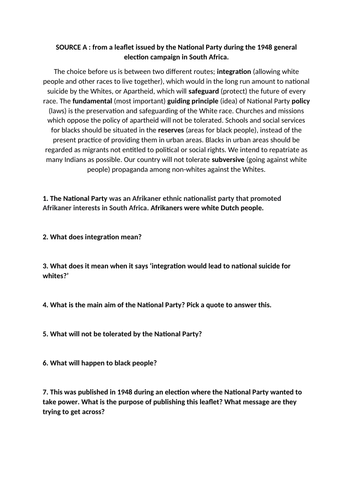What is Apartheid? | Teaching Resources