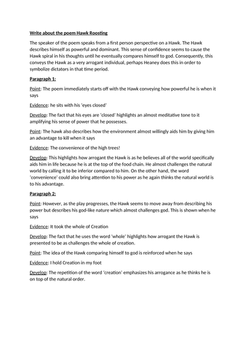 English Literature Poem Essay Plans Simplified Edition | Teaching Resources