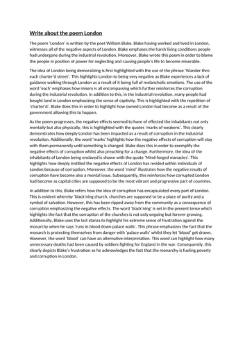 English Literature Detailed Essay | Teaching Resources