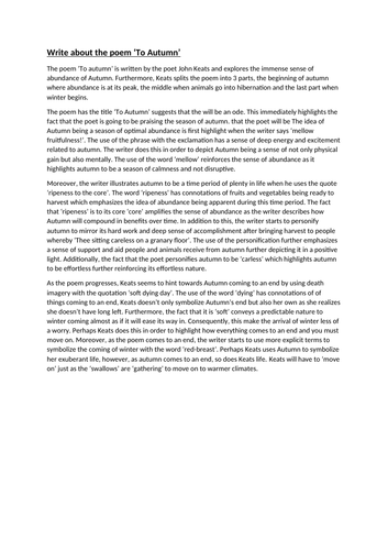 English Literature Detailed Essay | Teaching Resources