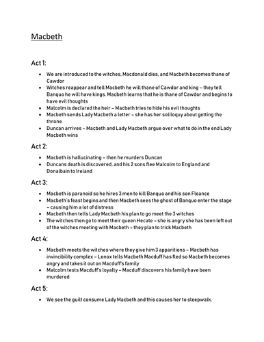 Grade 9 Macbeth | Teaching Resources