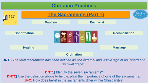 The Sacraments (Part 1) - AQA - Religious Studies GCSE | Teaching Resources