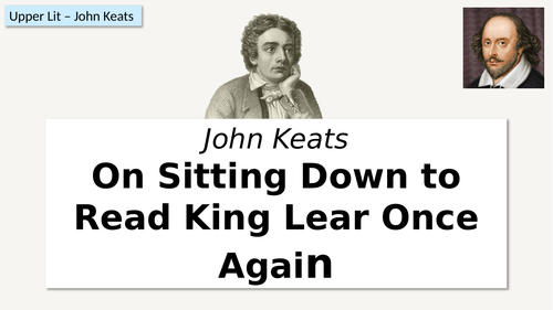 John Keats - 20 lessons for A Level English Lit (Edexcel - Poetry unit ...