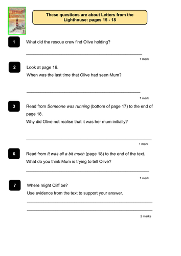 Y6 Reading Comprehension Letters from the Lighthouse SATS style ...