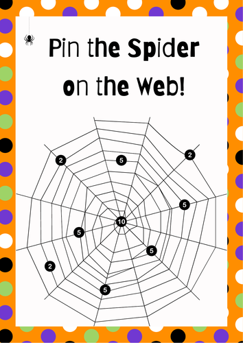 Halloween Fun Classroom A3 Game - Pin the Spider on the Web | Teaching ...