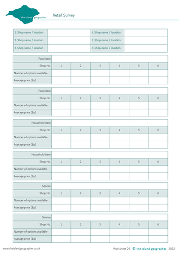 Retail Survey | Teaching Resources