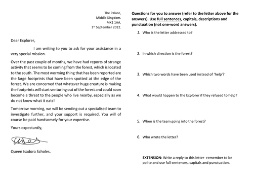 Comprehension Letters set of 4 | Teaching Resources