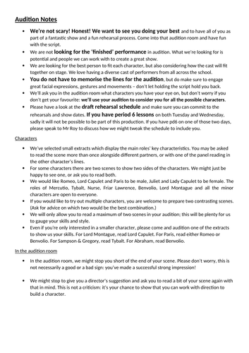 Romeo and Juliet Script Abridged 1 Hour | Teaching Resources