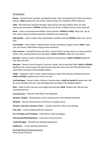 Romeo and Juliet Script Abridged 1 Hour | Teaching Resources