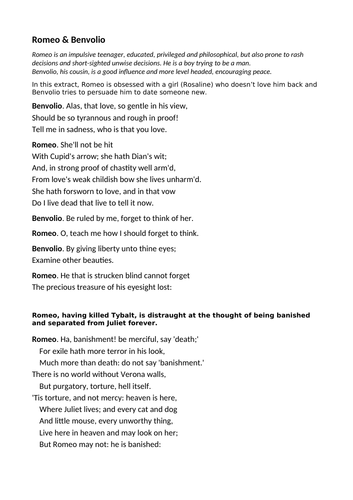 Romeo and Juliet Script Abridged 1 Hour | Teaching Resources