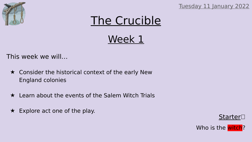 'The Crucible' Scheme of Work | Teaching Resources