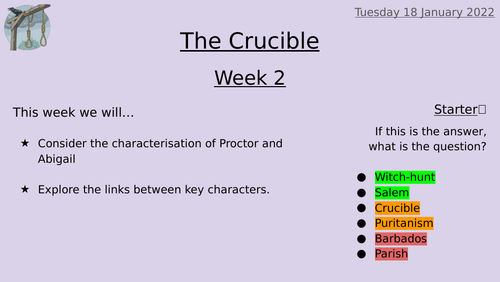 'The Crucible' Scheme of Work | Teaching Resources