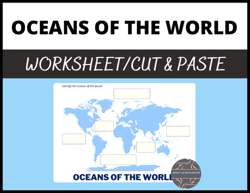 Oceans of the World - Worksheet/Cut & Paste Activity | Teaching Resources
