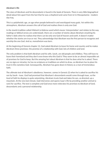 Introduction to Abrahamic Religions | Teaching Resources