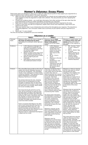 Homer's Odyssey (OCR Classical Civilisations 9-1) Revision | Teaching ...