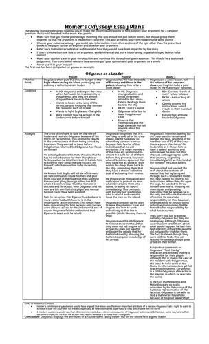 Homer's Odyssey (OCR Classical Civilisations 9-1) Revision | Teaching ...