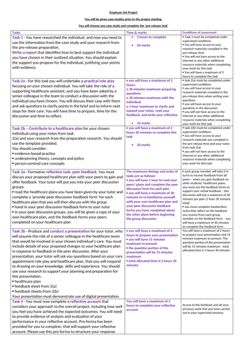 Employer Set Project Health T Level guidance, timetable and example ...