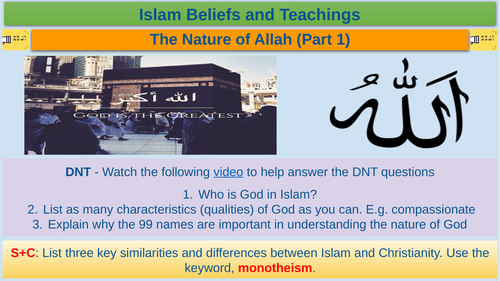 The Nature of Allah (Part 1) - AQA - Religious Studies GCSE | Teaching ...