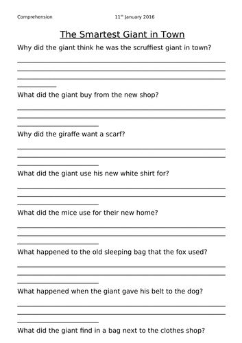 Smartest giant in town planning and resources | Teaching Resources