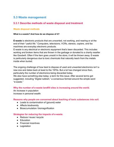 Waste management | Teaching Resources