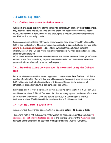 The ozone depletion | Teaching Resources