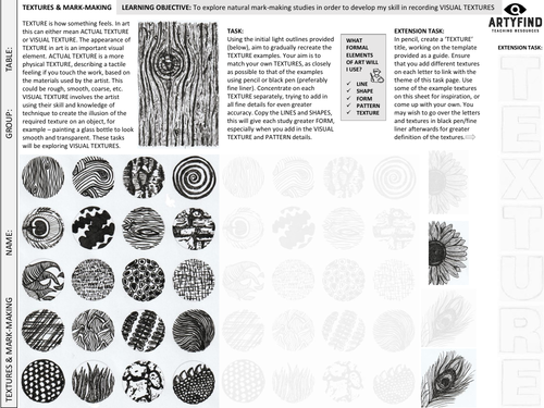 Natural Textures & Mark-Making Drawings | Teaching Resources