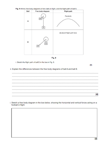 OCR A Level PE - Fluid Mechanics and Projectile Motion | Teaching Resources