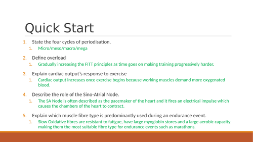 OCR A LEVEL PE - Preparation and Training | Teaching Resources