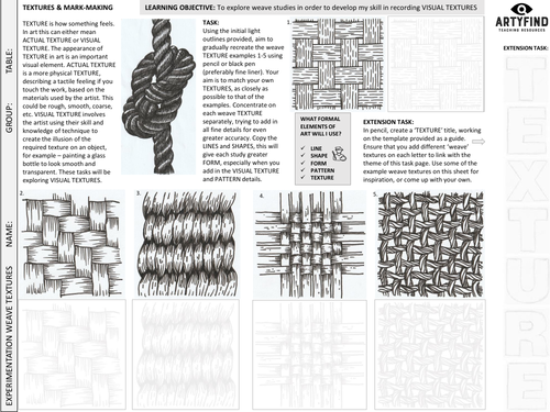 Texture & Mark-making Weave Drawings | Teaching Resources