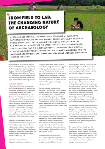 From field to lab: the changing nature of archaeology | Teaching Resources
