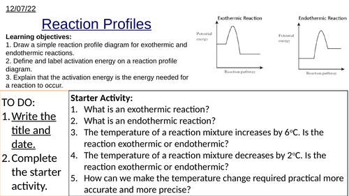 AQA GCSE Chemistry Energy Changes: 4 Lesson Unit | Teaching Resources