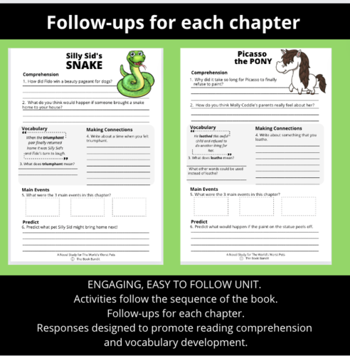 THE WORLD'S WORST PETS Novel Study and Book Companion | Teaching Resources