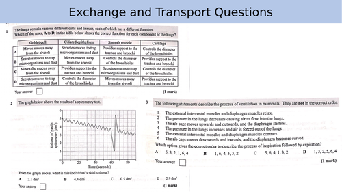 Exchange surfaces and Breathing - Chapter 7 | Teaching Resources