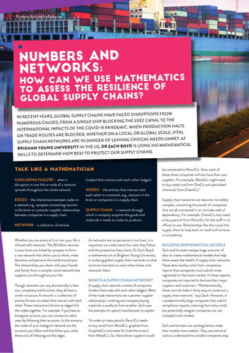 Numbers and networks: how can we use mathematics to assess the ...