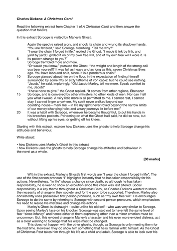 GRADE 9 A CHRISTMAS CAROL ESSAY GCSE ENGLISH LITERATURE | Teaching ...