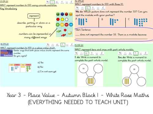 Year 3 - Place Value - Autumn Block 1 - White Rose Maths (EVERYTHING ...