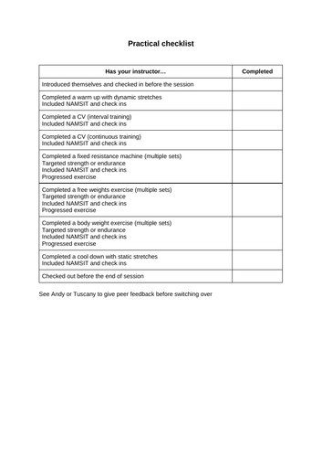 Fitness practical resource pack | Teaching Resources